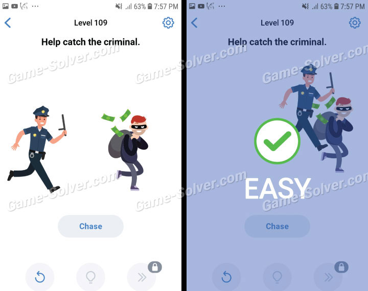 Easy Game Level 109 Help catch the criminal • Game Solver