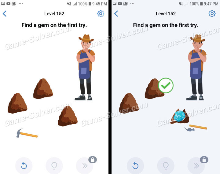 Easy Game Level 152 Find a gem on the first try • Game Solver
