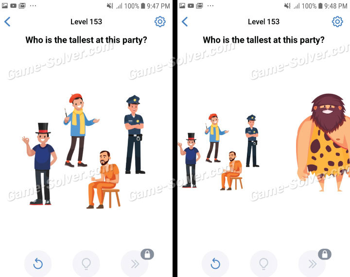Easy Game Level 153 Who is the tallest at this party? • Game Solver