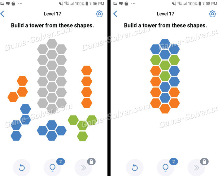 Easy Game Level 17 Build a tower from these shapes • Game Solver