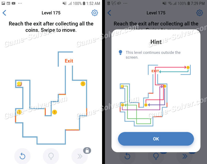 Easy Game Level 175 Reach the exit after collecting all the coins ...