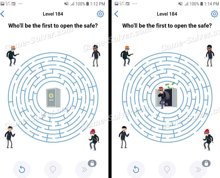 Easy Game Level 184 Who will be the first to open the safe? • Game Solver