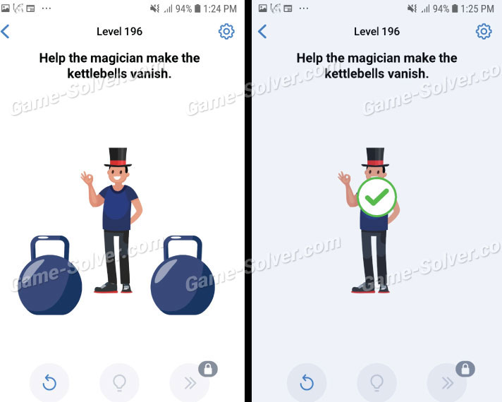 Easy Game Level 196 Help the magician make the kettlebells vanish ...