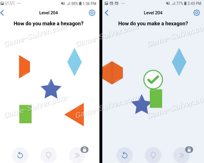 Easy Game Level 204 How do you make a hexagon? • Game Solver