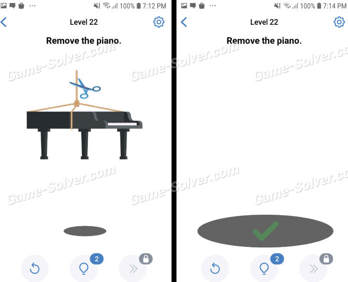 Easy Game Level 22 Remove the piano • Game Solver