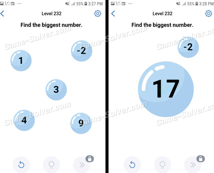 Easy Game Level 232 Find the biggest number • Game Solver