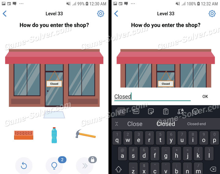 Easy Game Level 33 How do you enter the shop? • Game Solver