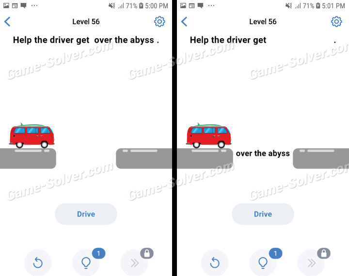 Easy Game Level 56 Help the driver get over the abyss • Game Solver