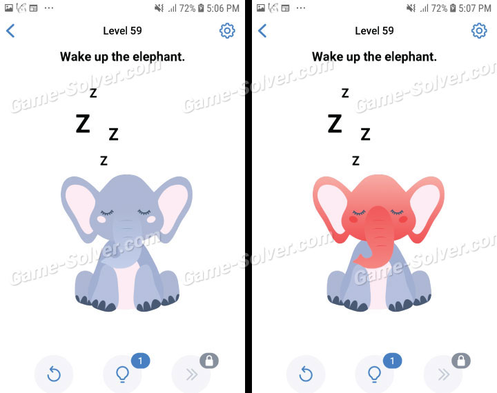 Easy Game Level 59 Wake up the elephant • Game Solver